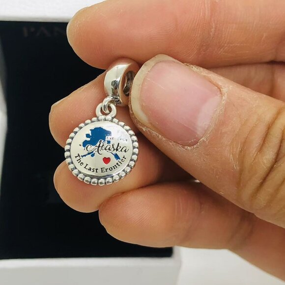 Pandora | Jewelry | Pandora Alaska Map Dangle Charm S925 Silver With ...